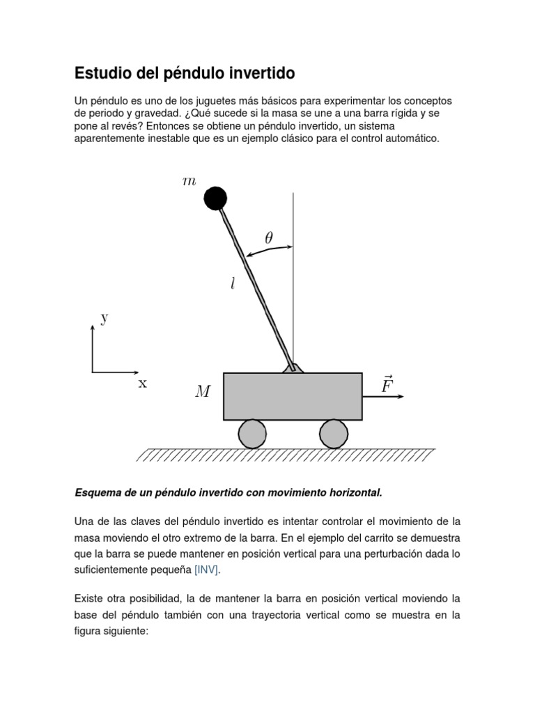 Estudio del pendulo invertido.docx | Péndulo | Ecuaciones