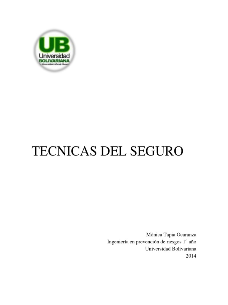 Técnicas de seguros: Conceptos básicos, elementos, principios y coberturas de seguros para la ...