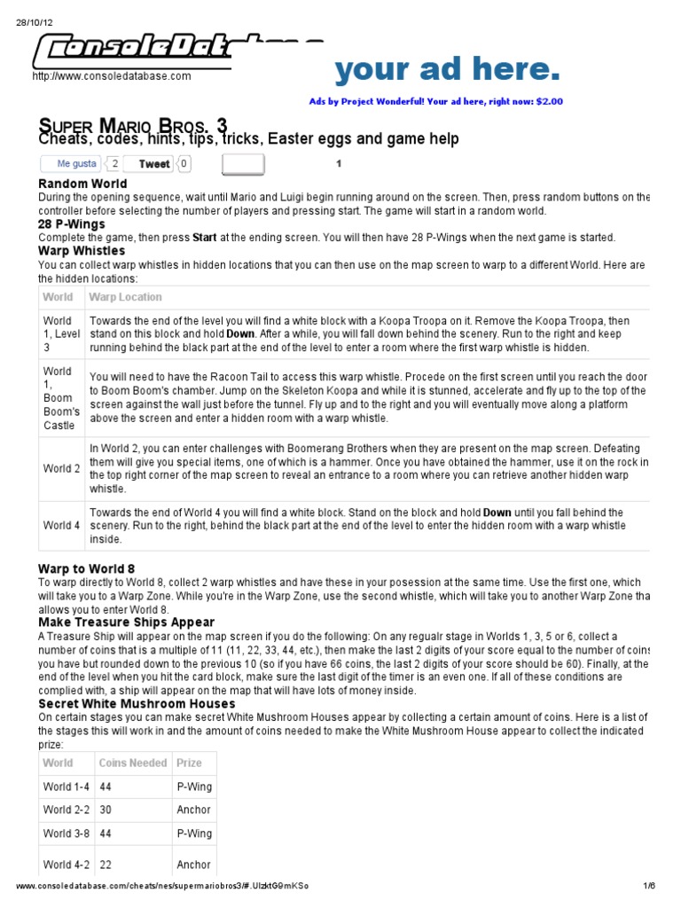 Super Mario Bros PDF | PDF | Mario | Video Games