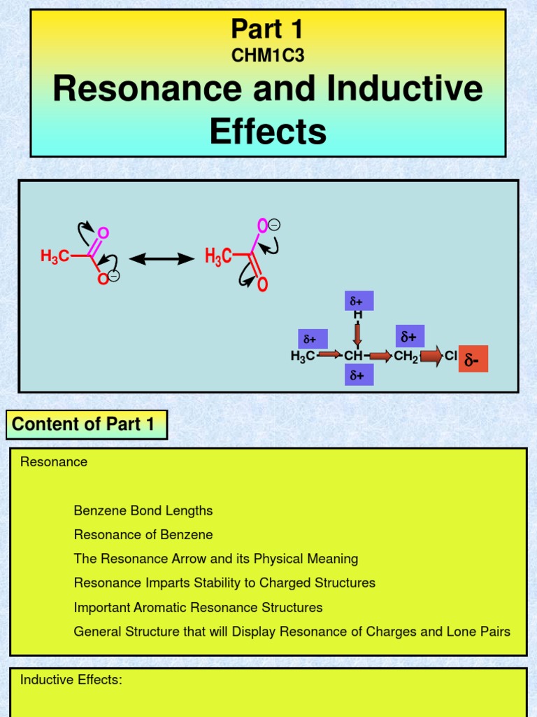 Resonance and Inductive Effects Presentation | PDF | Ion | Aromaticity