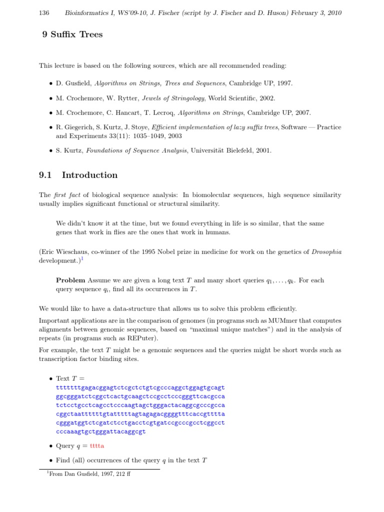 9 Suffix Trees: Tttta | PDF | Sequence Alignment | Time Complexity