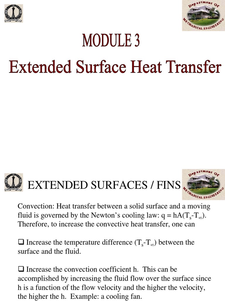 Extended Surfaces / Fins | PDF | Heat Transfer | Heat
