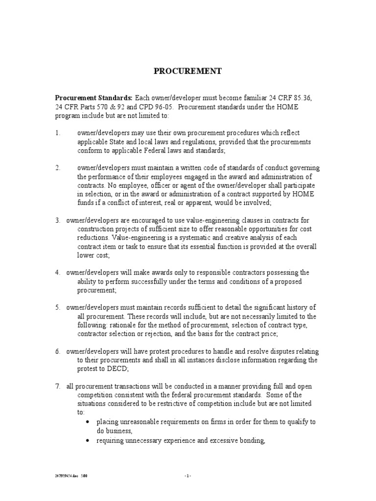 Procurement Standards | Download Free PDF | Procurement | General ...