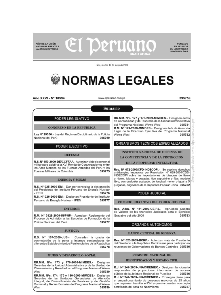 Ley Del Regimen Disciplinario de La Policia Nacional Del Peru | PDF ... Ley Del Regimen Disciplinario de La Policia Nacional Del Peru | PDF ...