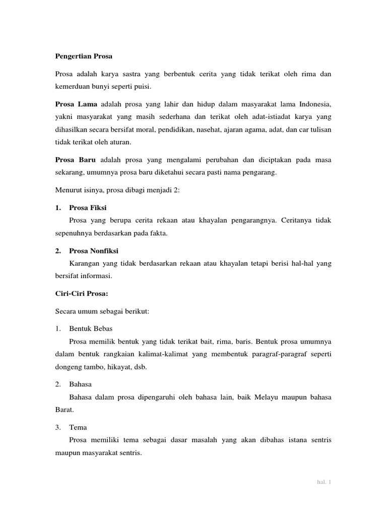 PROSA | PDF | Fiksi Umum