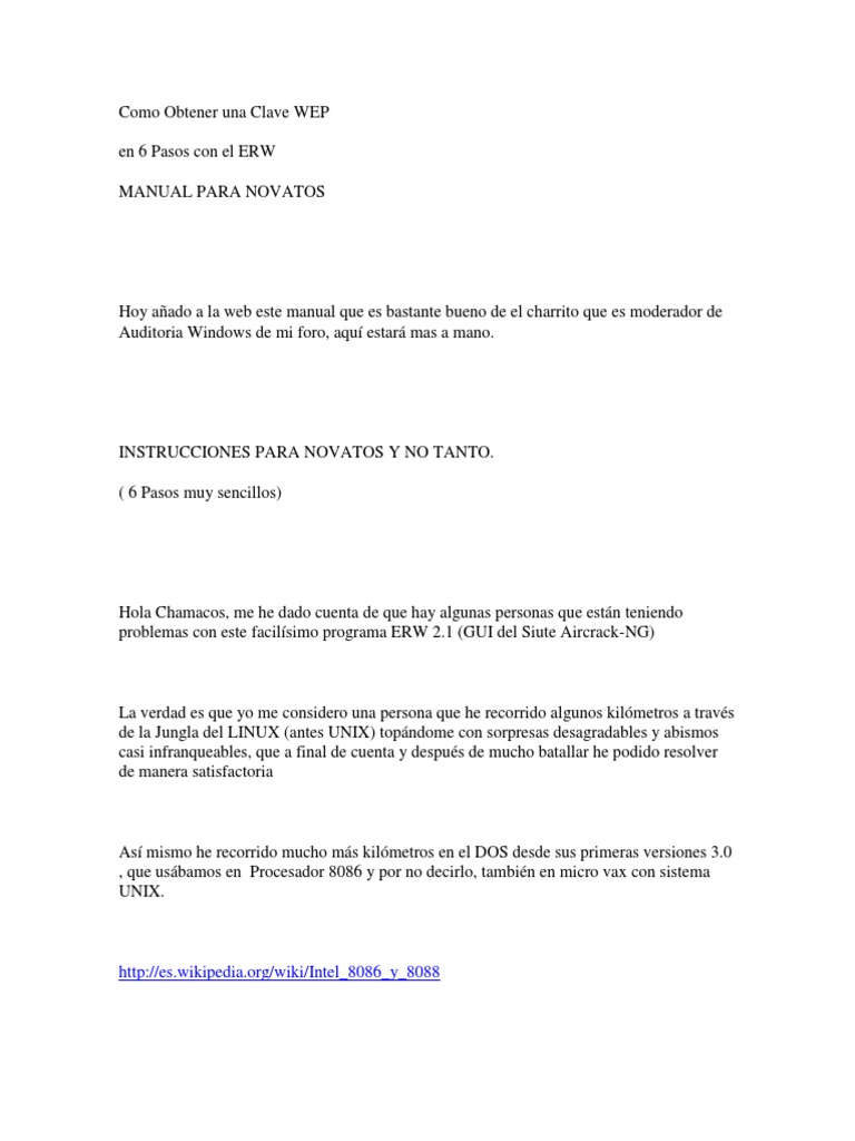 Como Obtener Una Clave WEP | PDF | Ventana (informática) | Microsoft ...