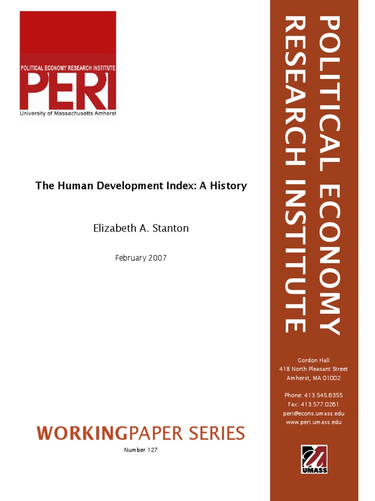The Human Development Index - A History PDF | PDF | Welfare Economics ...