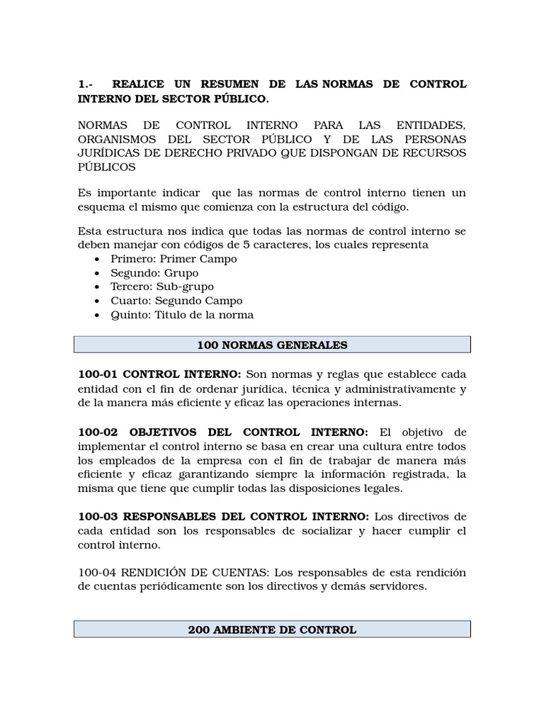 Normas de Control Interno | PDF | Bienes | Contabilidad