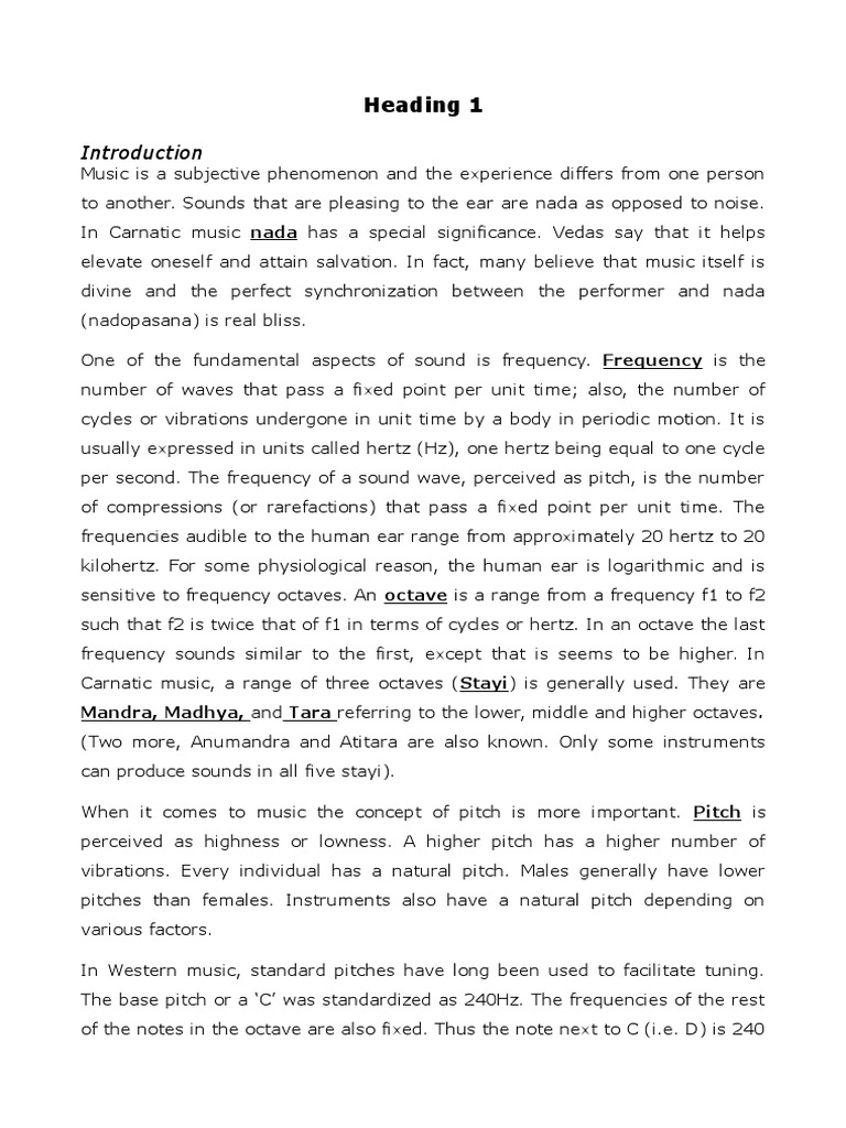 The Significance of Nada and Swaras in Carnatic Music | PDF | Classical ...