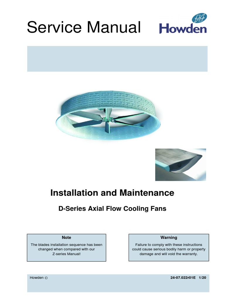 04 - Howden - Installation-Maintenance D-Series Fans PDF | PDF ...