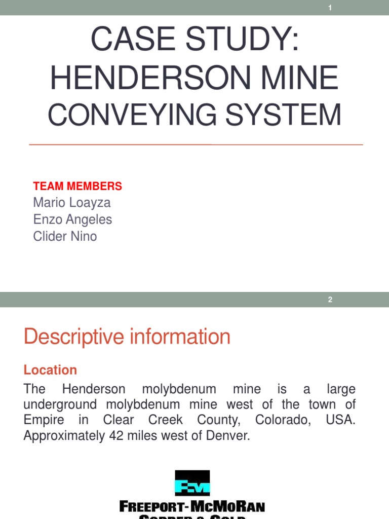 Henderson Mine Conveyor System Study | PDF | Home & Garden | Technology ...