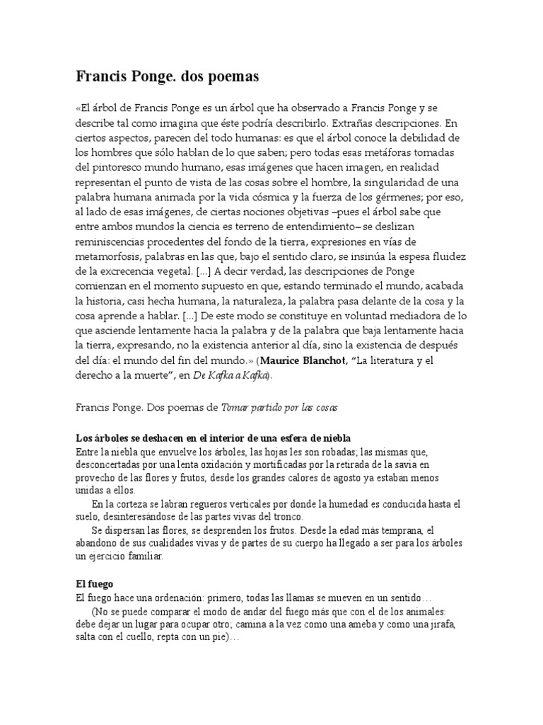 Francis Ponge PDF | PDF