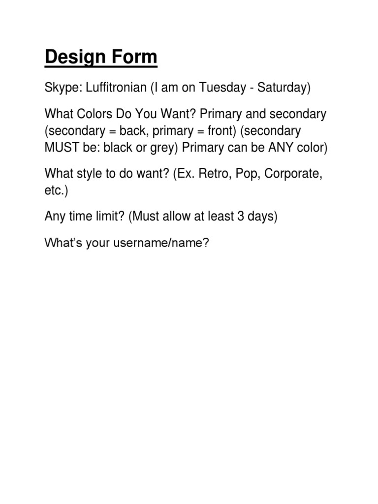 Custom Design Form Submission | PDF