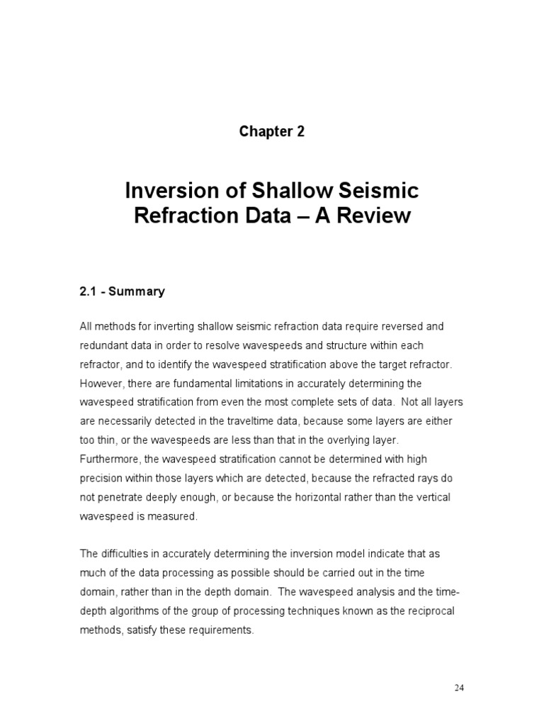 Palmer.03.Digital Processing of Shallow Seismic Refraction Data PDF ...