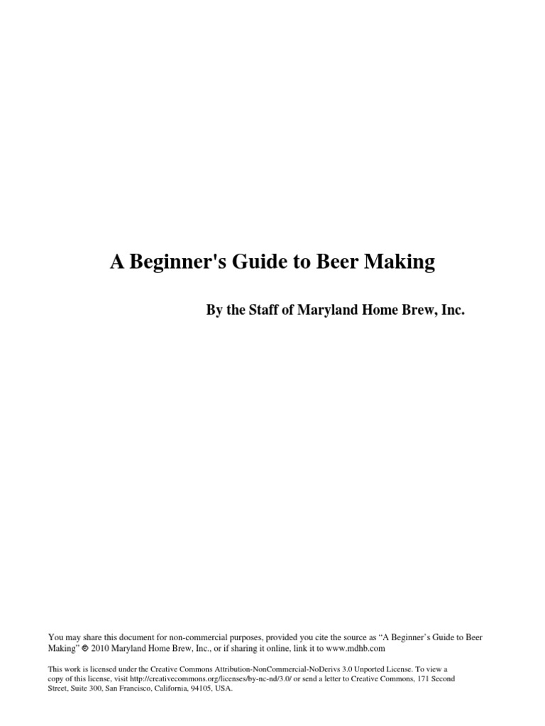 Beginner's Beer Brewing Guide | PDF | Homebrewing | Brewing