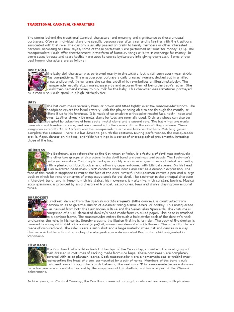 Traditional Carnival Characters | Minstrel Show | Carnival