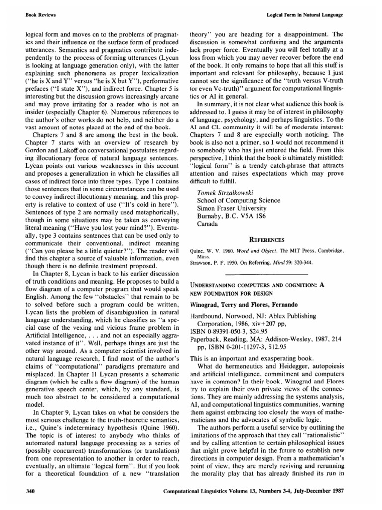 Review of Understanding Computers and Cognition | PDF | Logic | Emergence