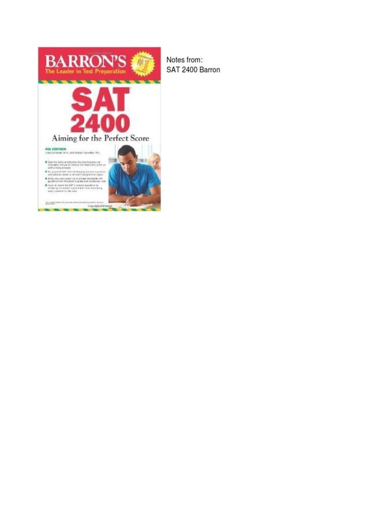 Notes From: SAT 2400 Barron | PDF