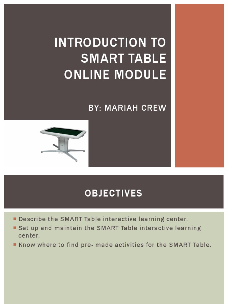 Introduction To SMART Table | PDF
