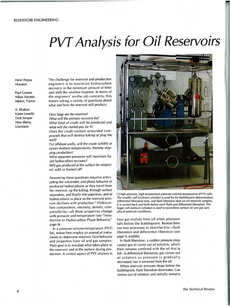 PVT Analysis For Oil Reservoirs PDF | PDF