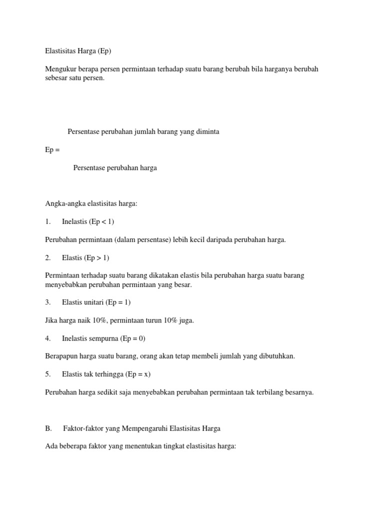 Elastisitas Harga | PDF