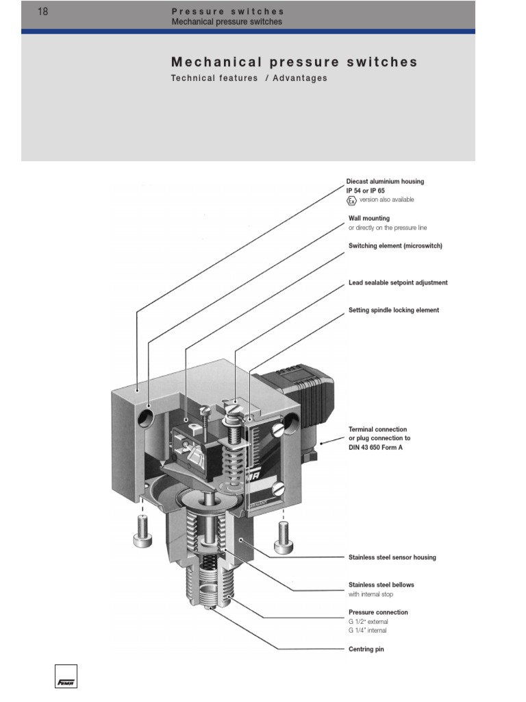 Mechanical Pressure Switches: Version Also Available | PDF | Switch ...