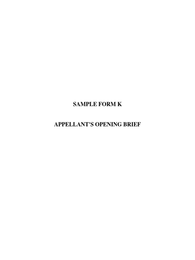 Sample Form K Appellate Brief (CA Courts) | PDF | Brief (Law ...