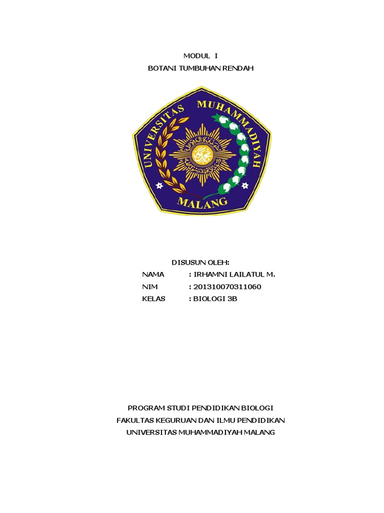 Modul I Botani Tumbuhan Rendah | PDF