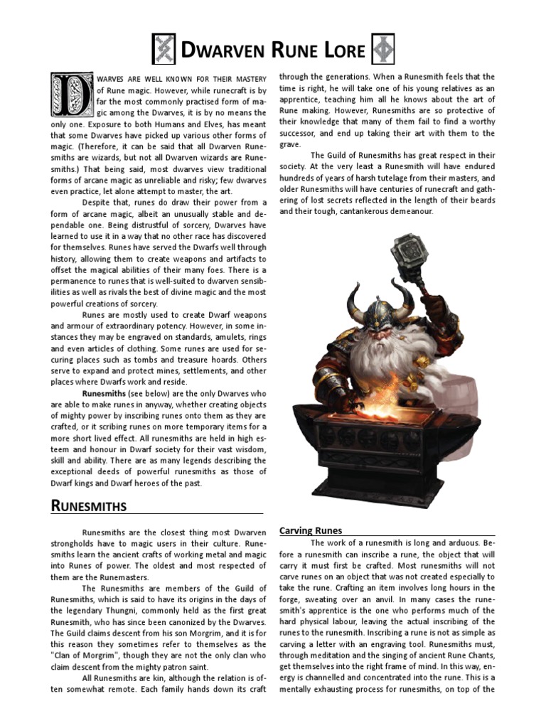 Dwarven Rune Lore | PDF | Philology | Language Arts & Discipline