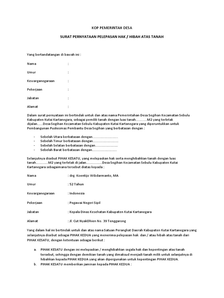 Kop Pemerintah Desa | PDF