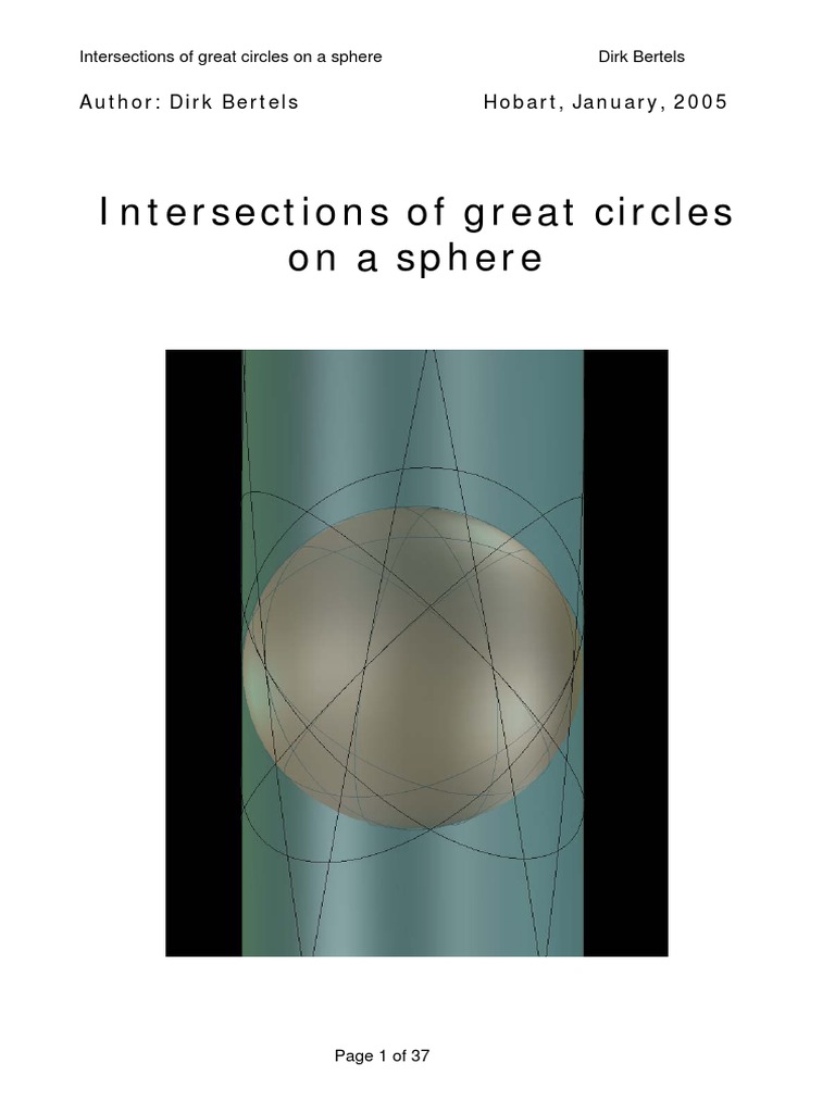 Great Circle Intersections on Sphere | PDF | Sphere | Euclidean Vector