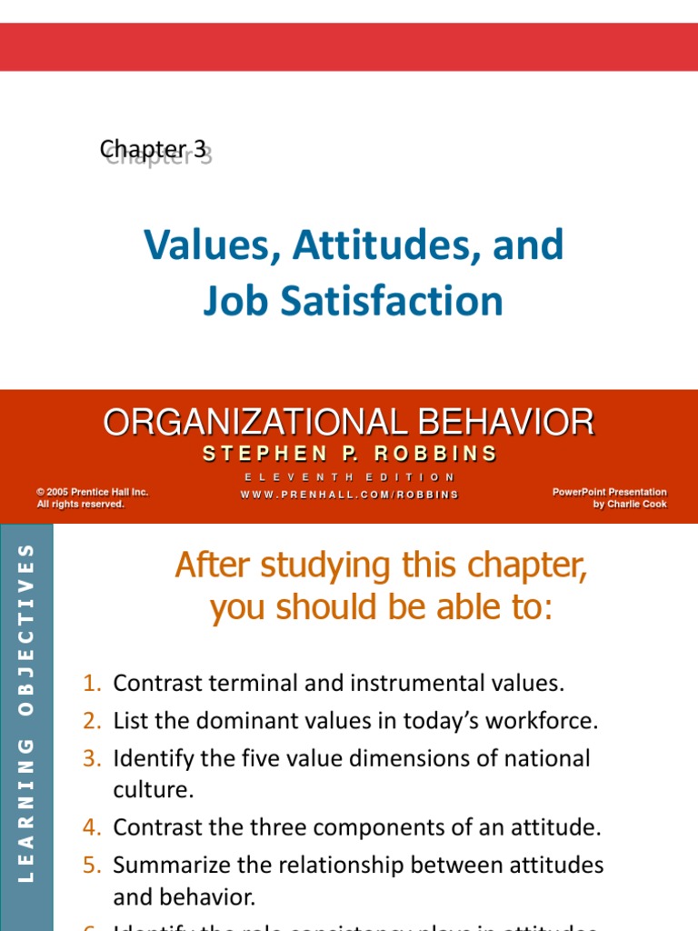 Values, Attitudes, and Job Satisfaction: Organizational Behavior