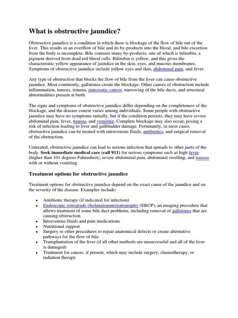 What Is Obstructive Jaundice | Download Free PDF | Bile | Liver