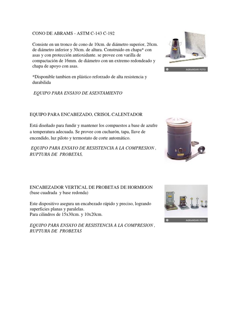 Dimensiones del Cono de Abrams ASTM C-143 | PDF | Acero | Cemento