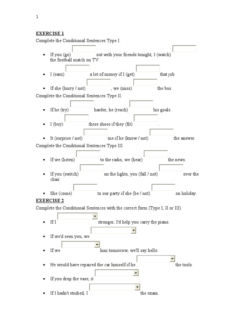 If Clauses Activities | Linguistics