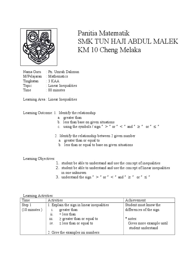 Rancangan Harian Panitia Matematik | PDF | Teaching Methods & Materials | Technology & Engineering