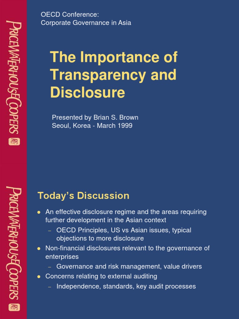 Importance Transparancy and Disclosour | PDF | Corporate Governance | Audit