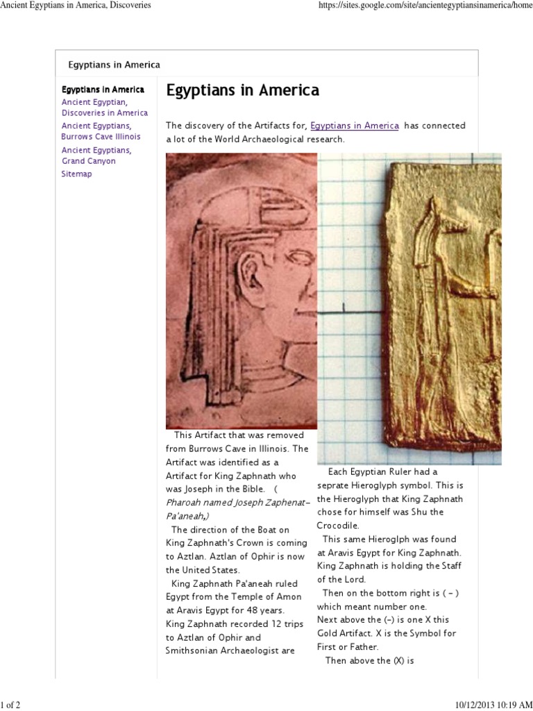 Ancient Egyptians in America, Discoveries | Egypt | Archaeology | Free ...