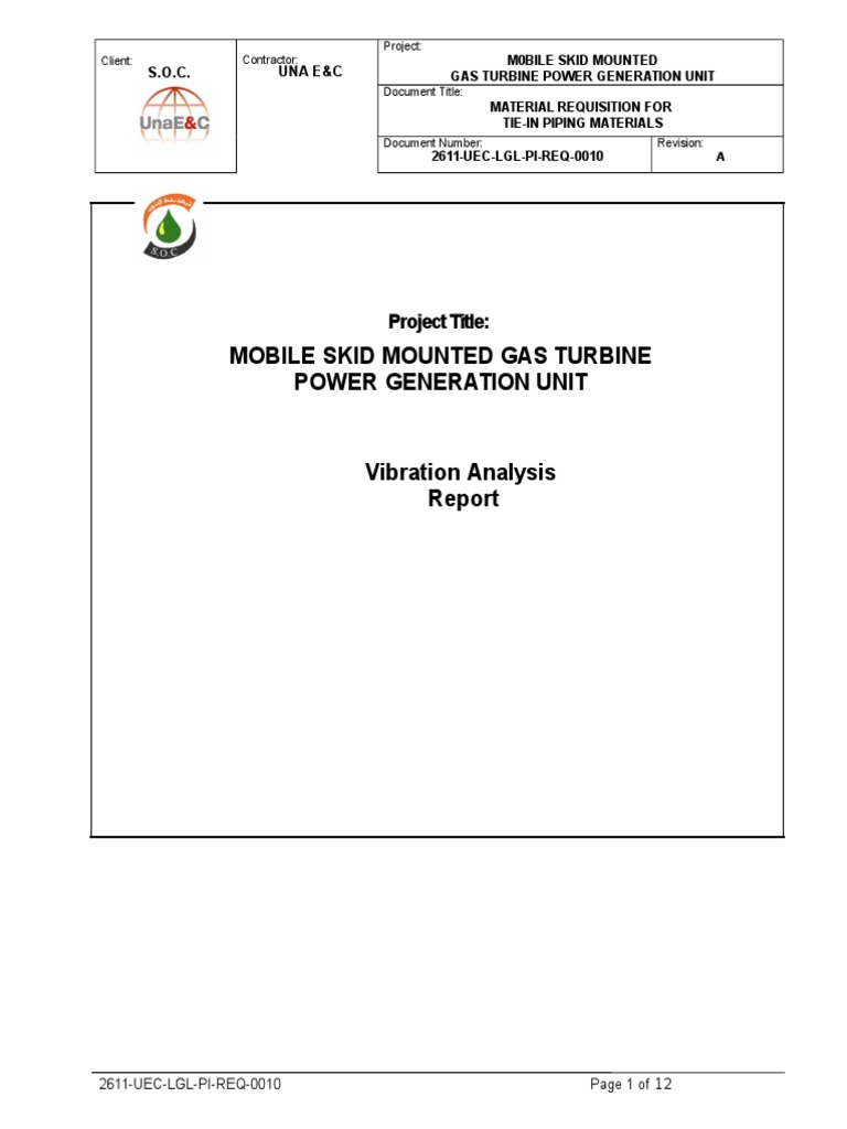 Vibration Analysis Report | PDF | Aço inoxidável | Substancias químicas