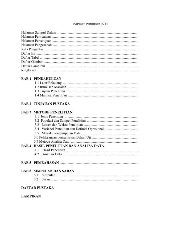 Format Penulisan KTI | PDF