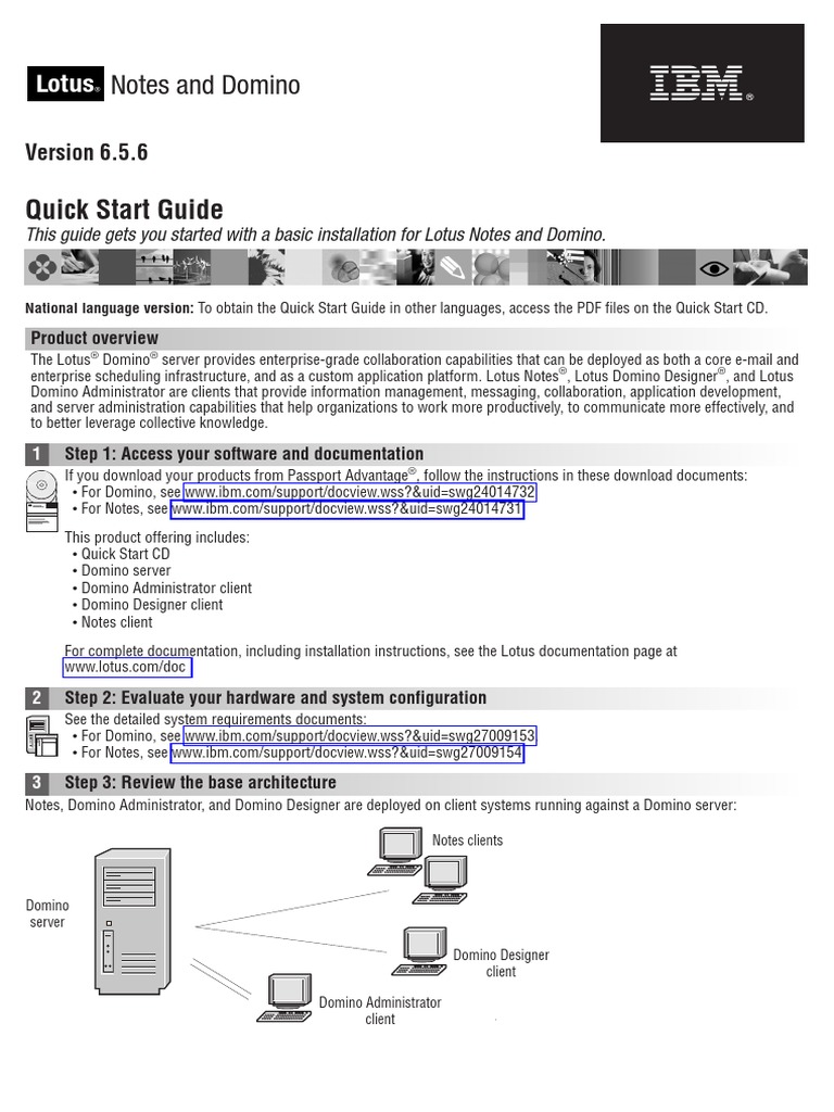 Lotus Domino Version 6.5.6 Quick Start Guide | PDF | Ibm | Server ...