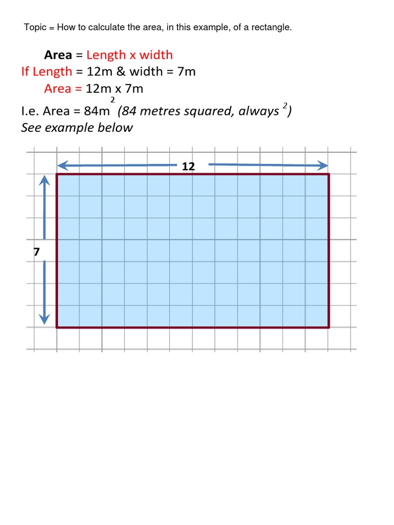 Calculating Rectangle Area Examples | PDF