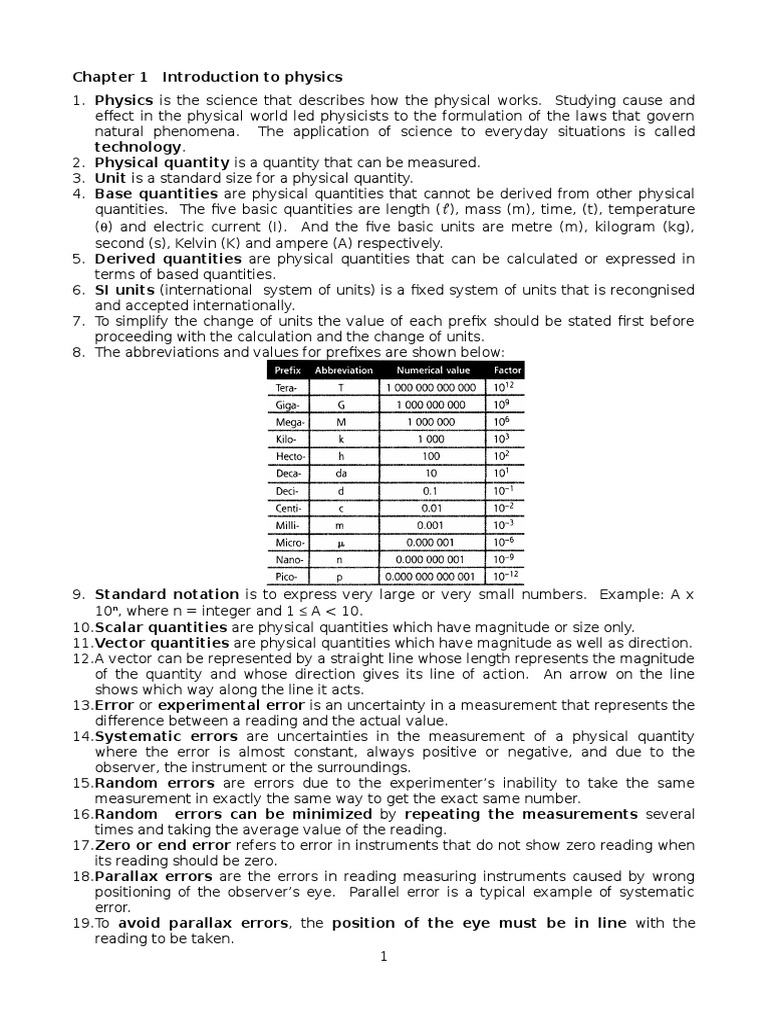 SPM Physics Chapter 1: Introduction To Physics | PDF | Observational ...