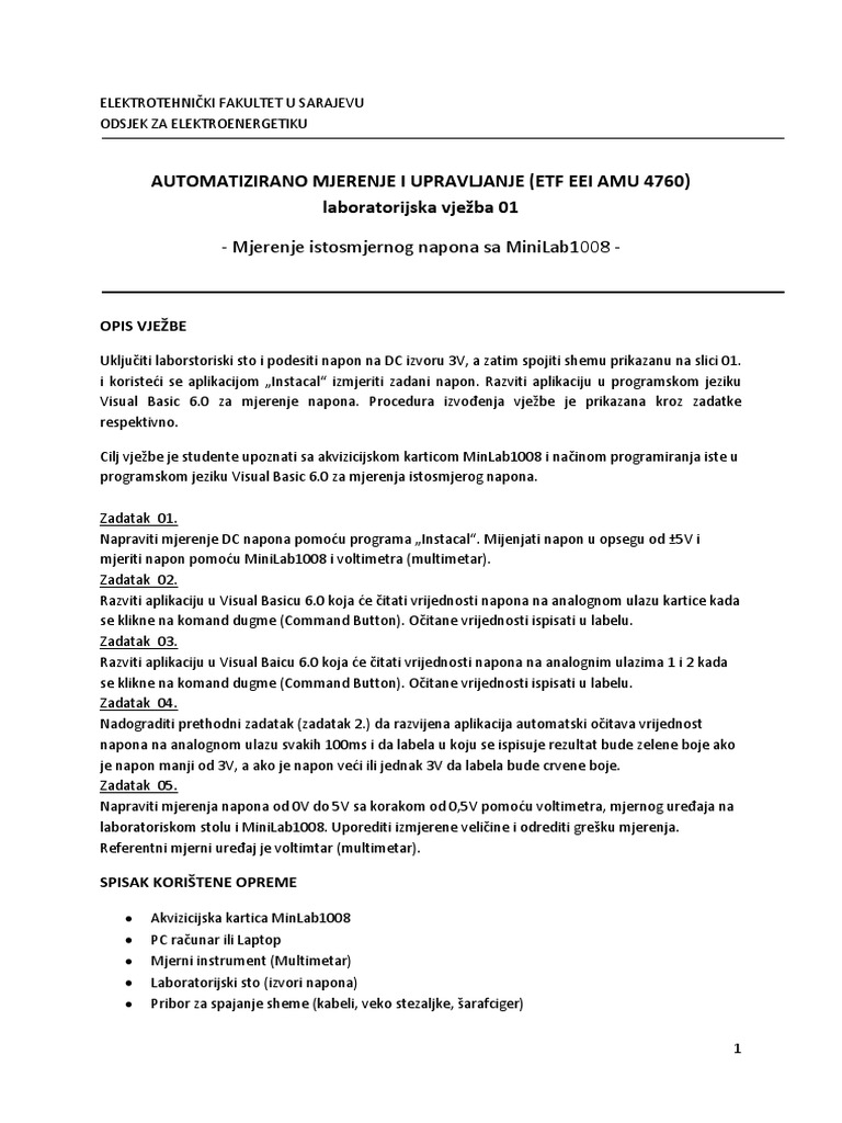 Lab - Vjezba 01 | PDF