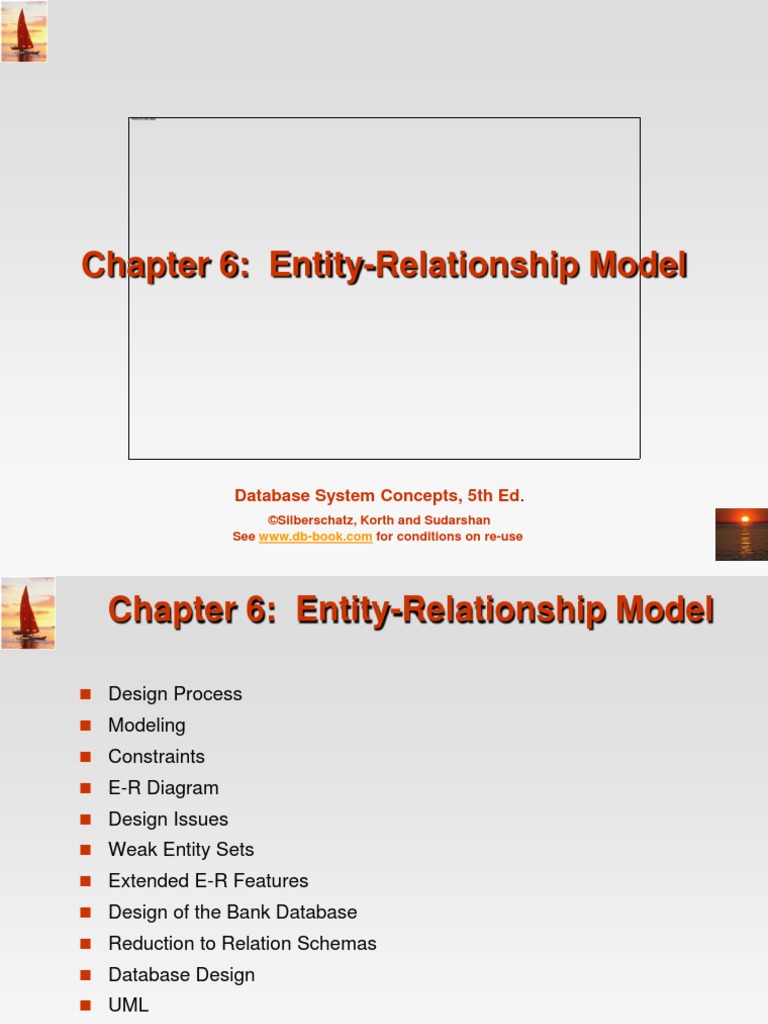 Chapter 6: Entity-Relationship Model: Database System Concepts, 5th Ed | PDF | Unified Modeling ...