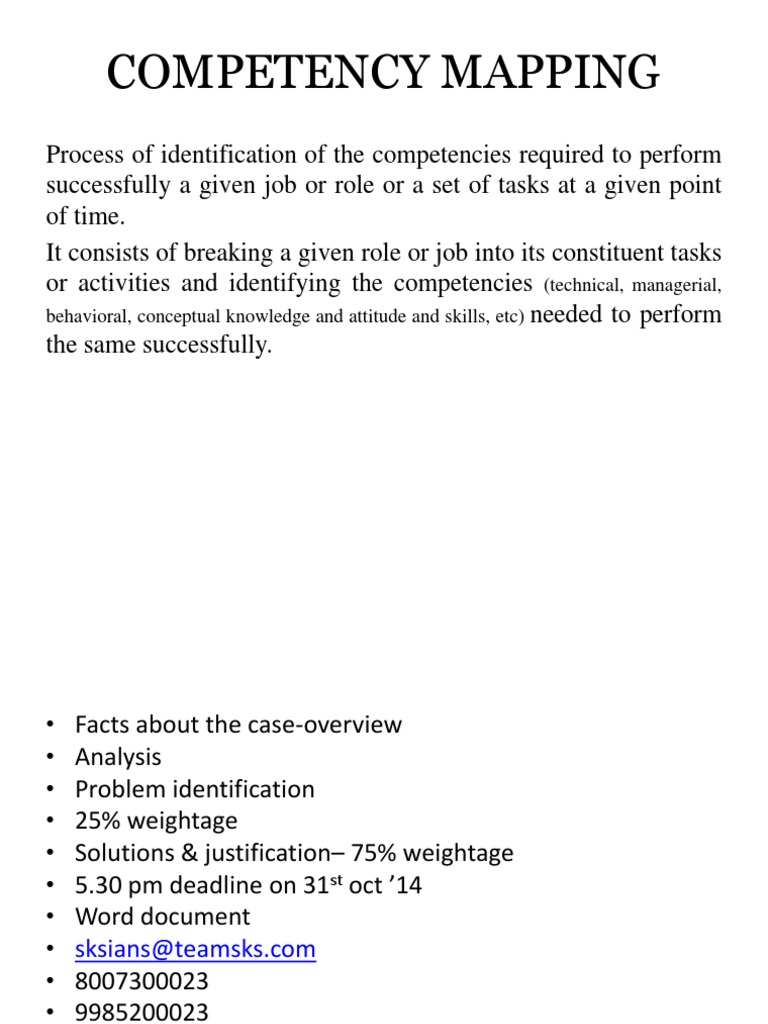Competency Mapping: (Technical, Managerial, Behavioral, Conceptual ...