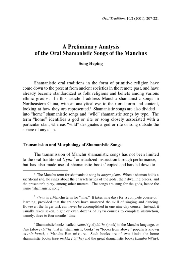Shamanic Song | PDF | Shamanism | Qing Dynasty