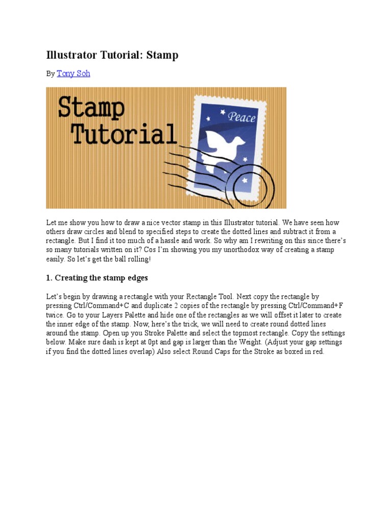 Illustrator Tutorial Stamp Tony Soh Pdf Computing And Information