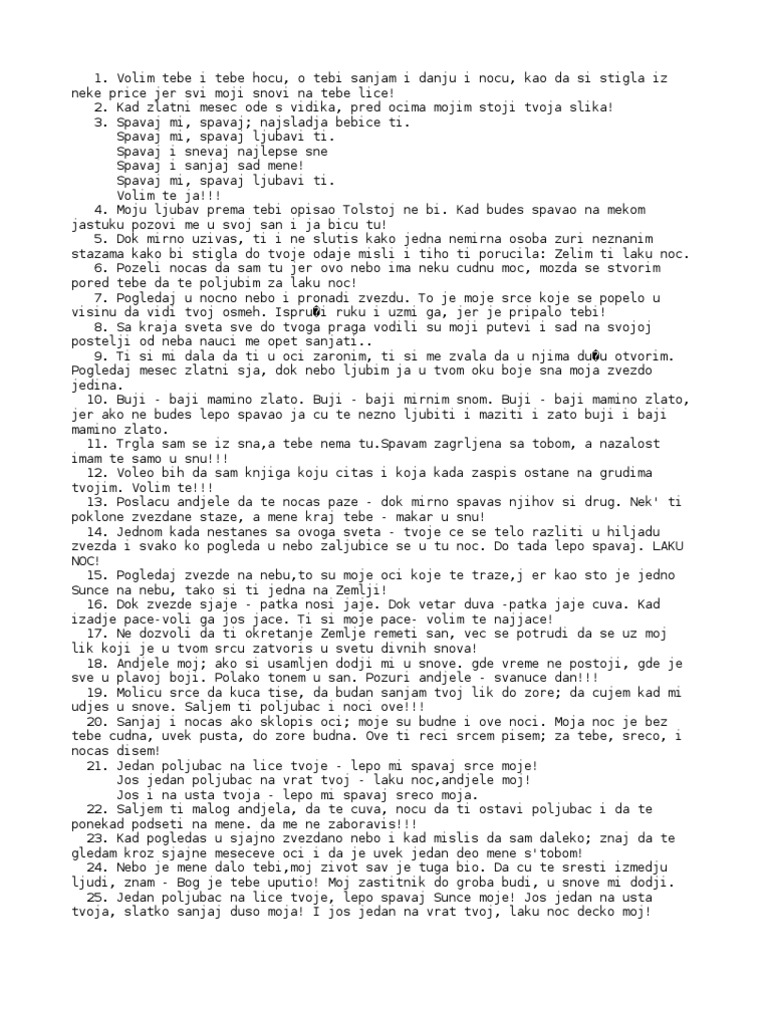 Poruke Za Laku Noc | PDF