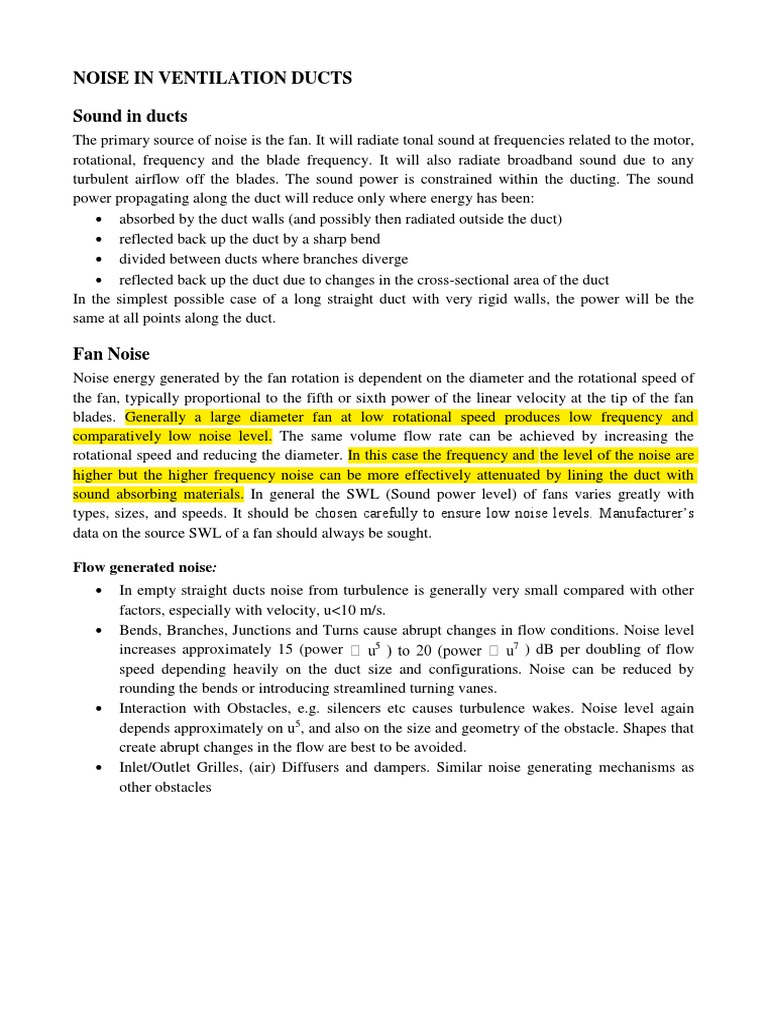 Noise in Ventilation Ducts Sound in Ducts | PDF | Duct (Flow) | Attenuation